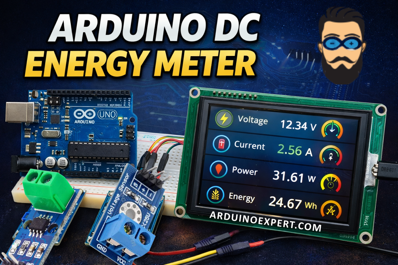 Arduino DC Energy Meter with Nextion Display - Arduino Expert