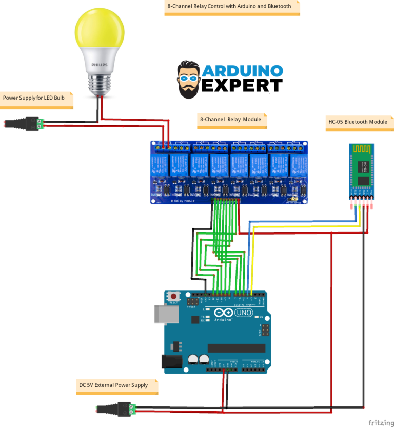 8 Channel Relay Control with Arduino and Bluetooth App - Arduino Expert