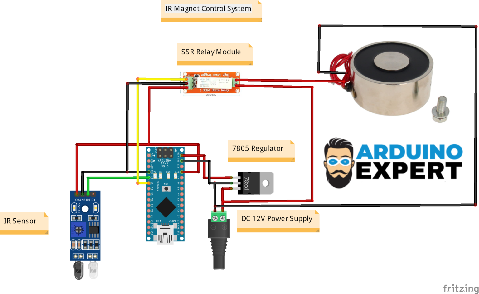 IR Sensor Magnet Control with Arduino Nano - Arduino Expert